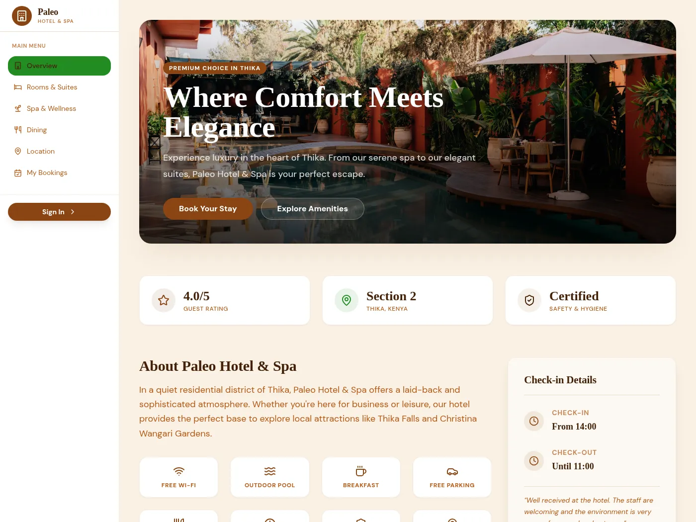 Paleo Hotel Info Hub