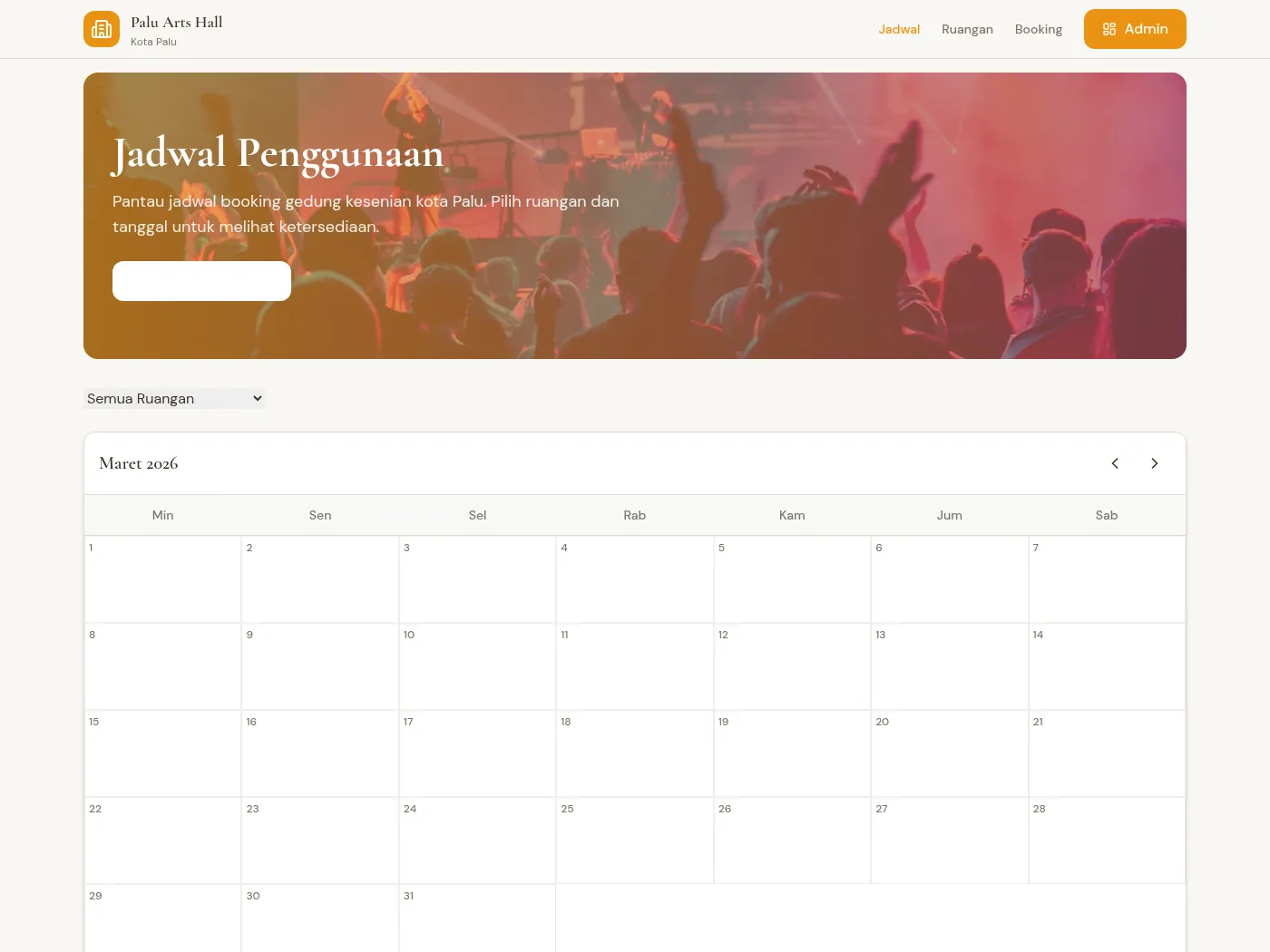 Palu Arts Hall Scheduler