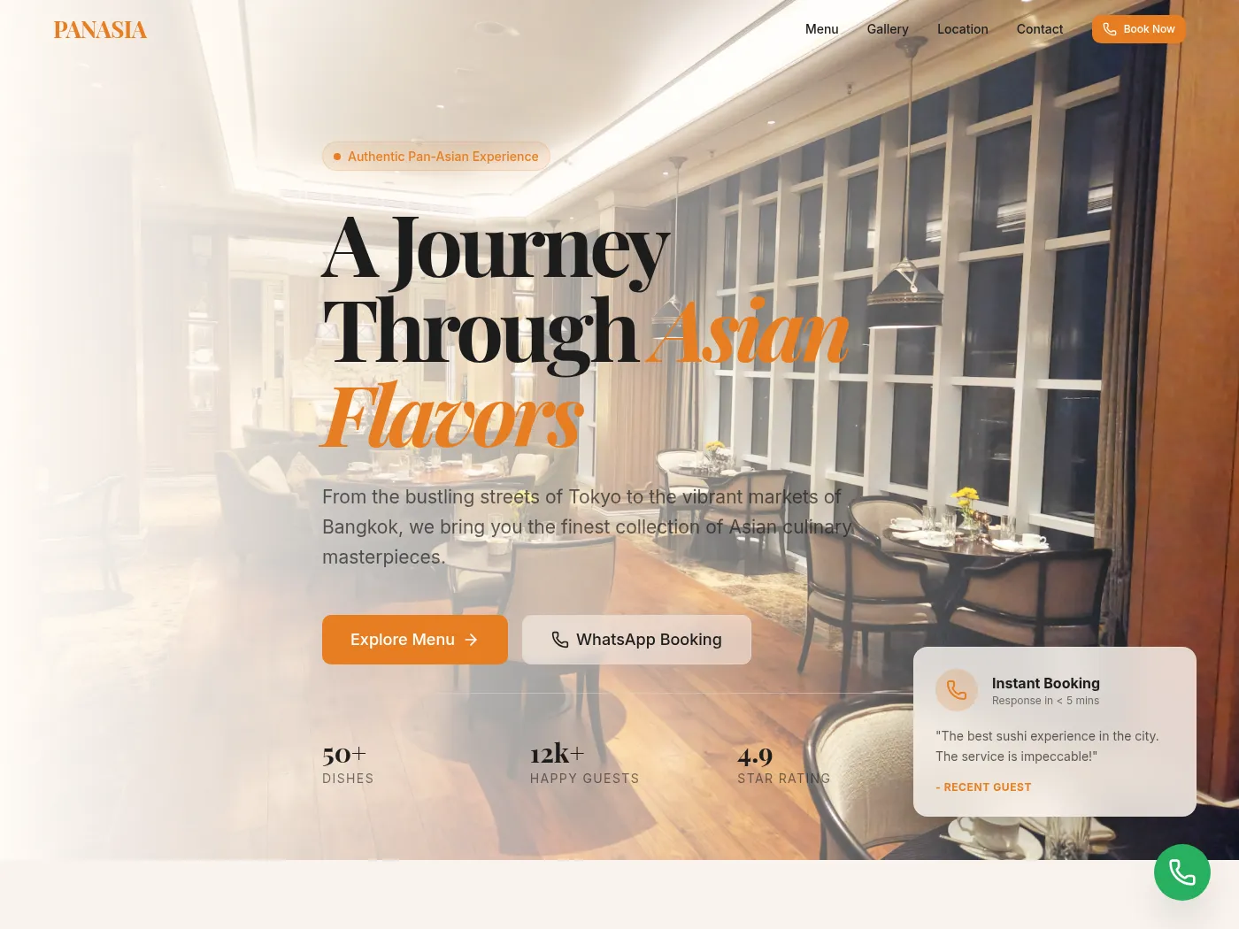 Panasia Restaurant Web