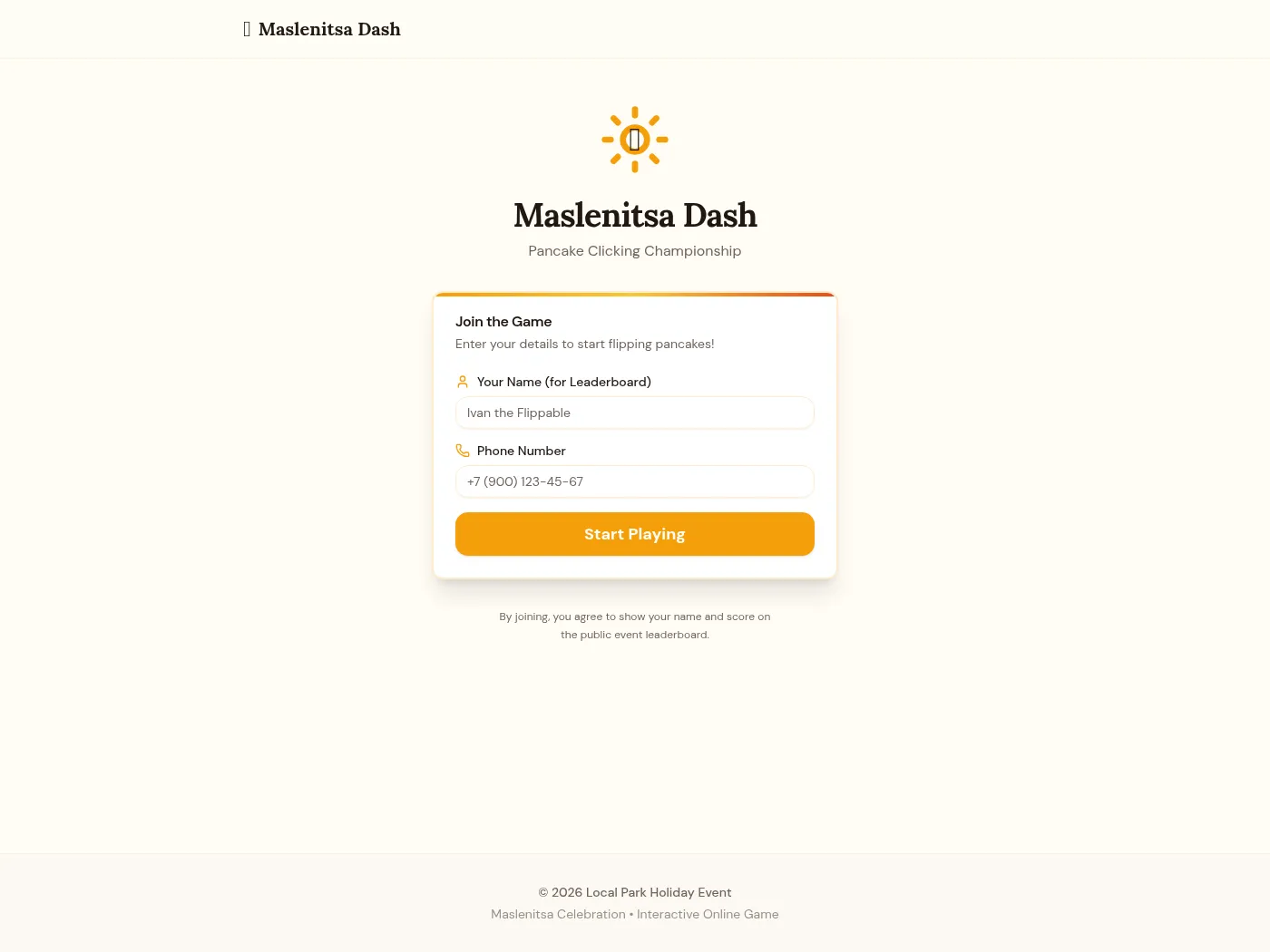 Maslenitsa Pancake Dash