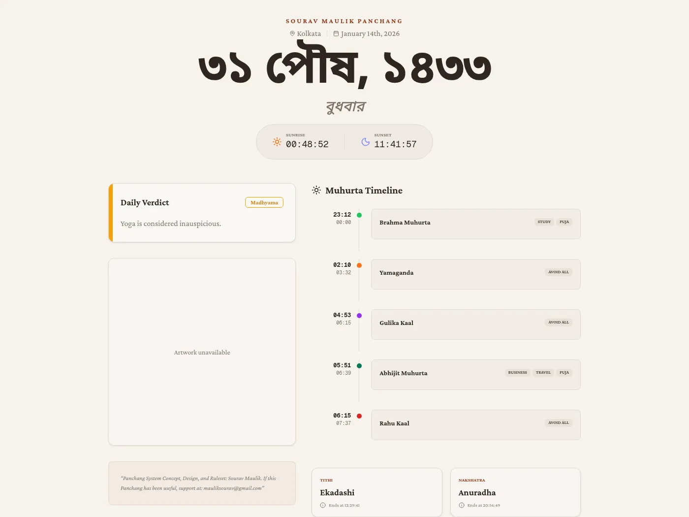 Sourav Maulik Panchang