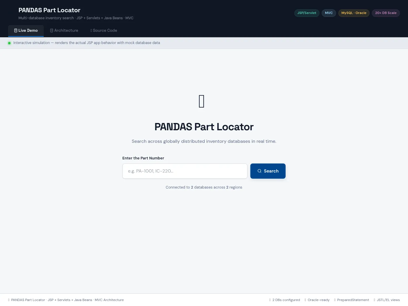 PANDAS Part Locator