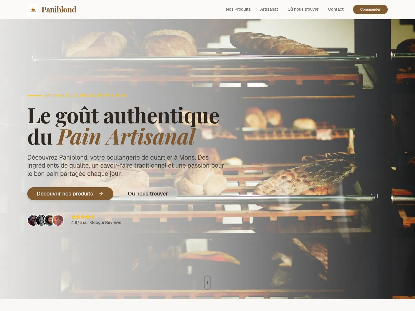 Paniblond Bakery Website