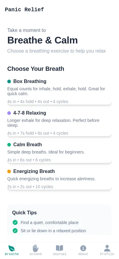 Panic Relief App