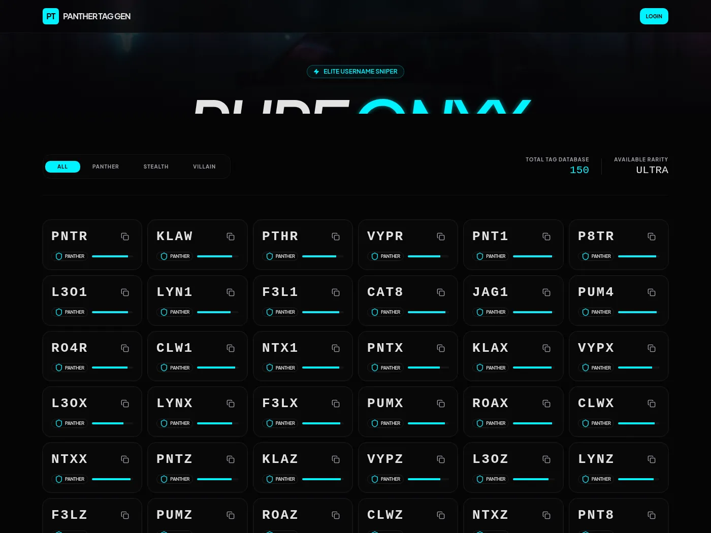 Panther Tag Generator