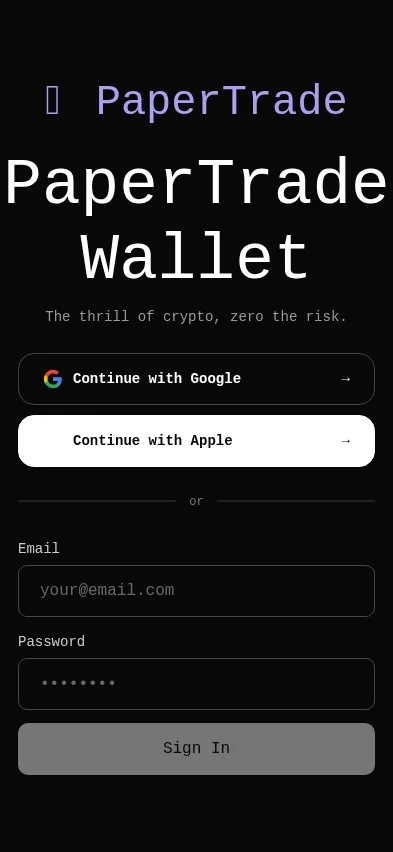 PaperTrade Wallet