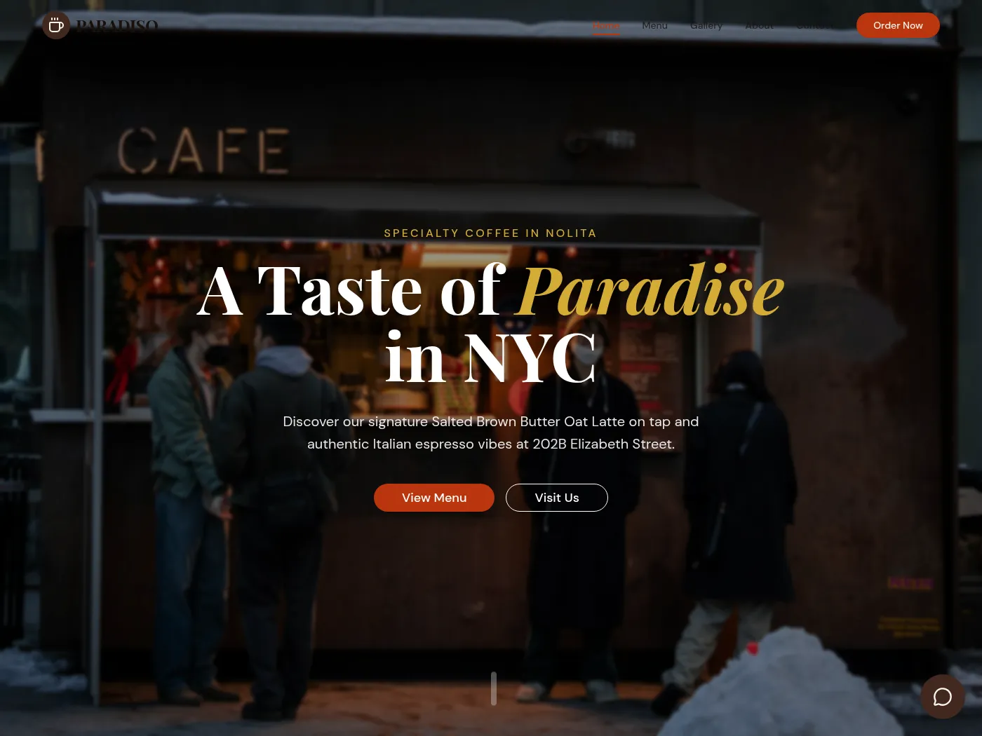 Caffe Paradiso Web Experience