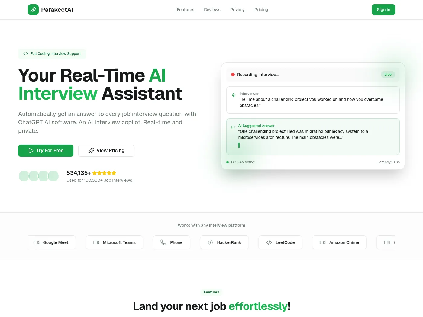Parakeet AI Clone