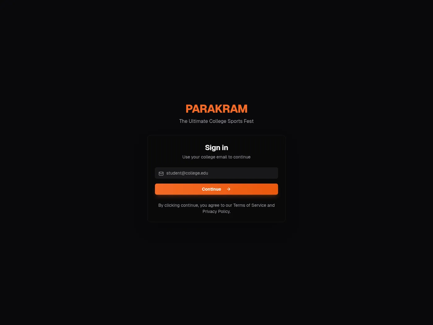 Parakram Sports Fest Portal