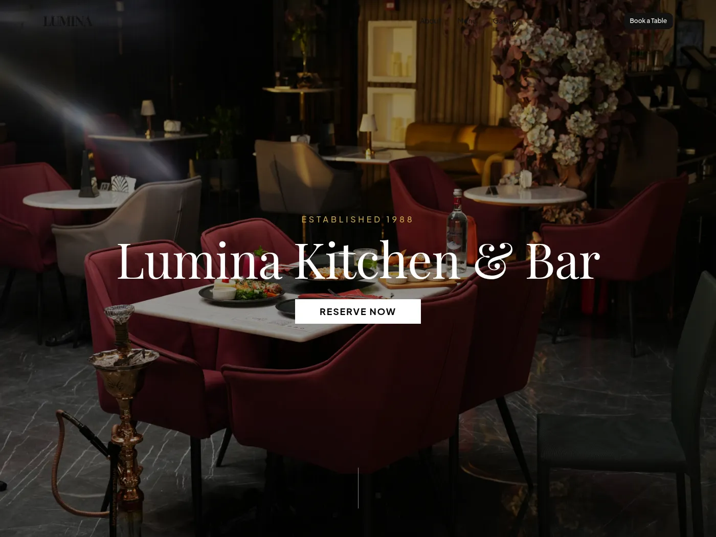 Parallax Hero Restaurant Site