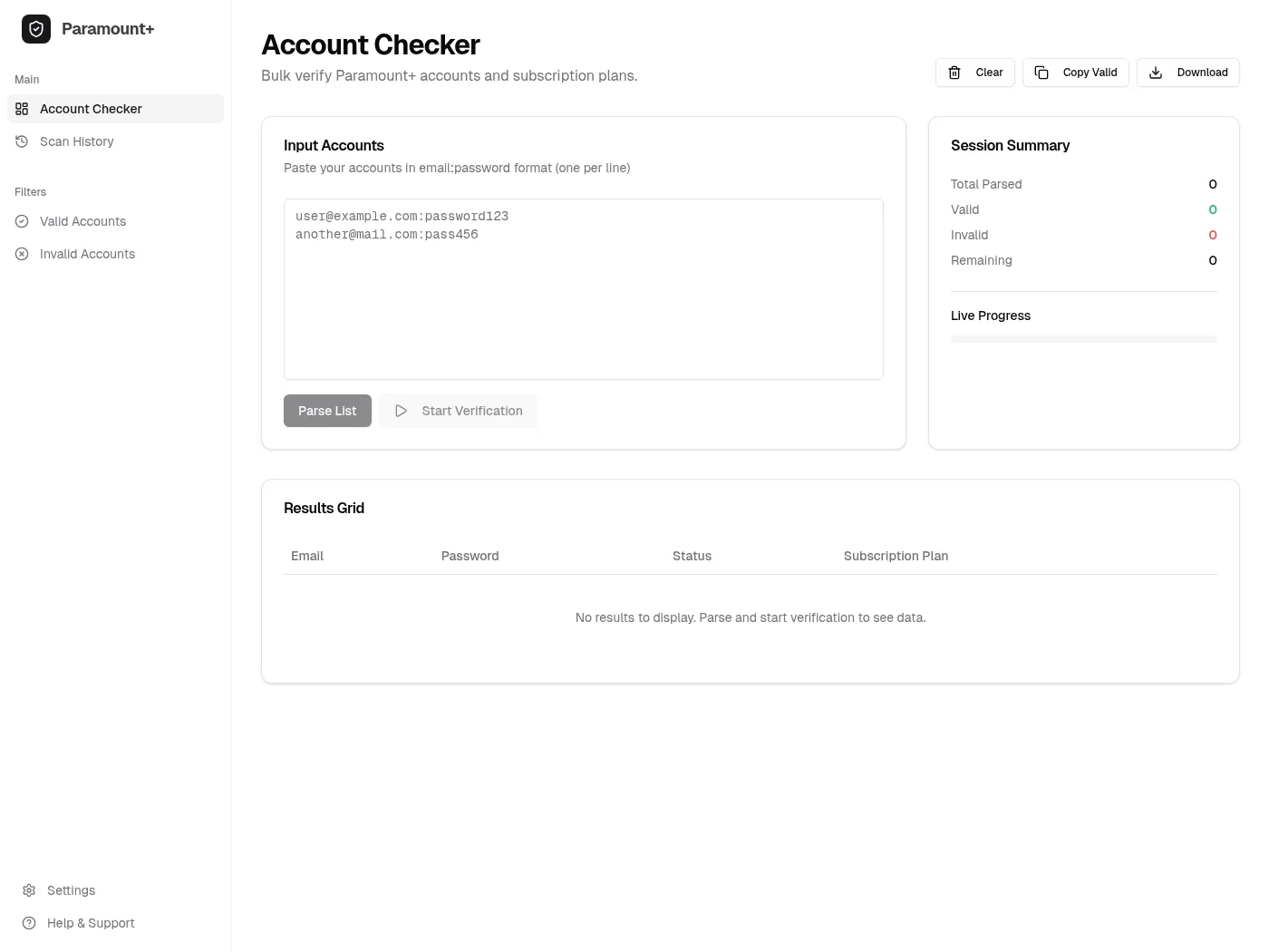 Paramount Account Checker