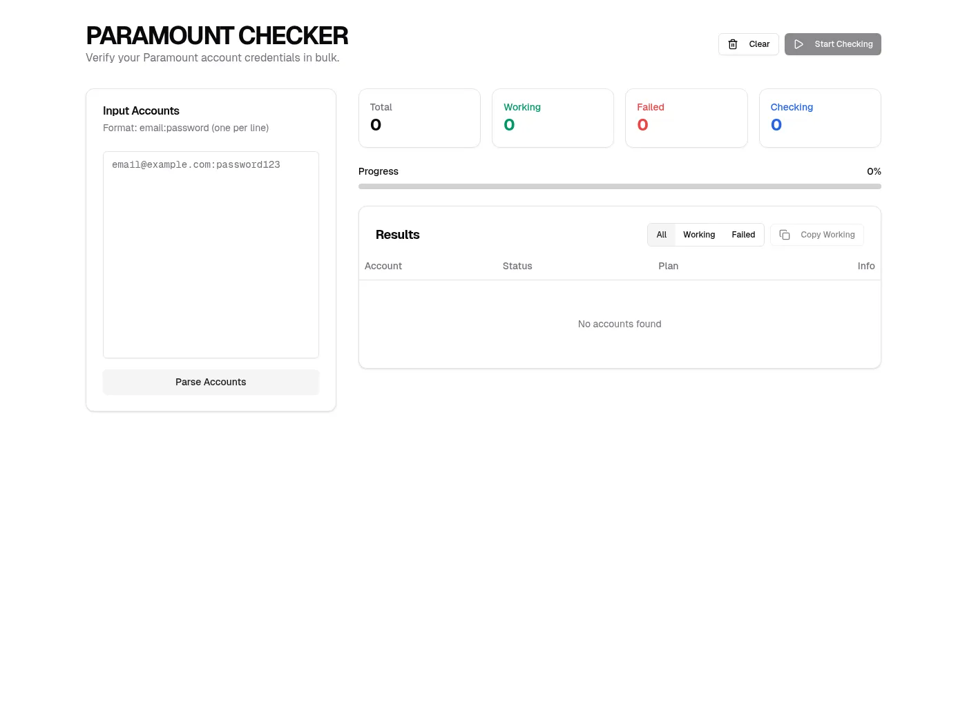 Paramount Account Checker