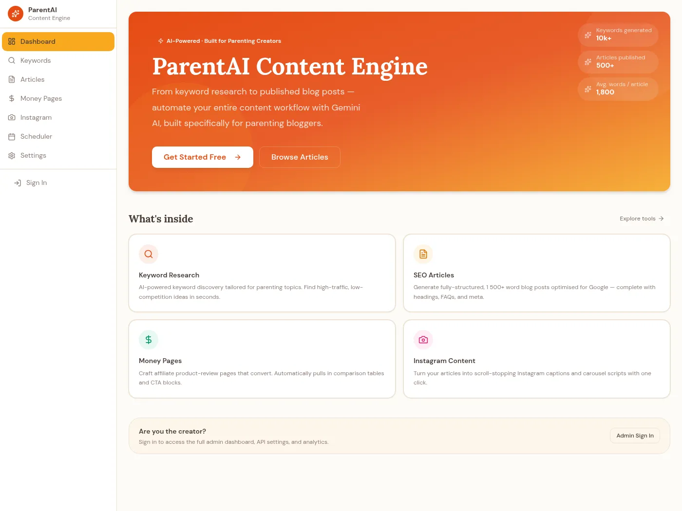 ParentAI Content Engine
