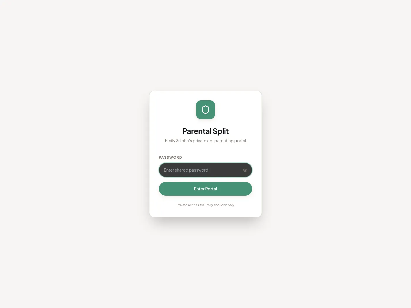Parental Split Tracker