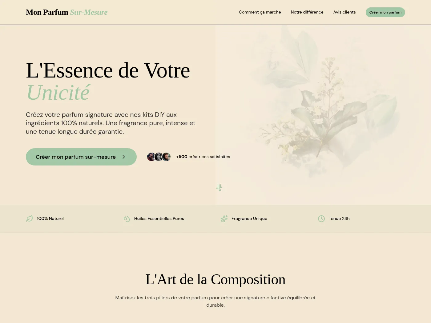 Mon Parfum Sur-Mesure Landing