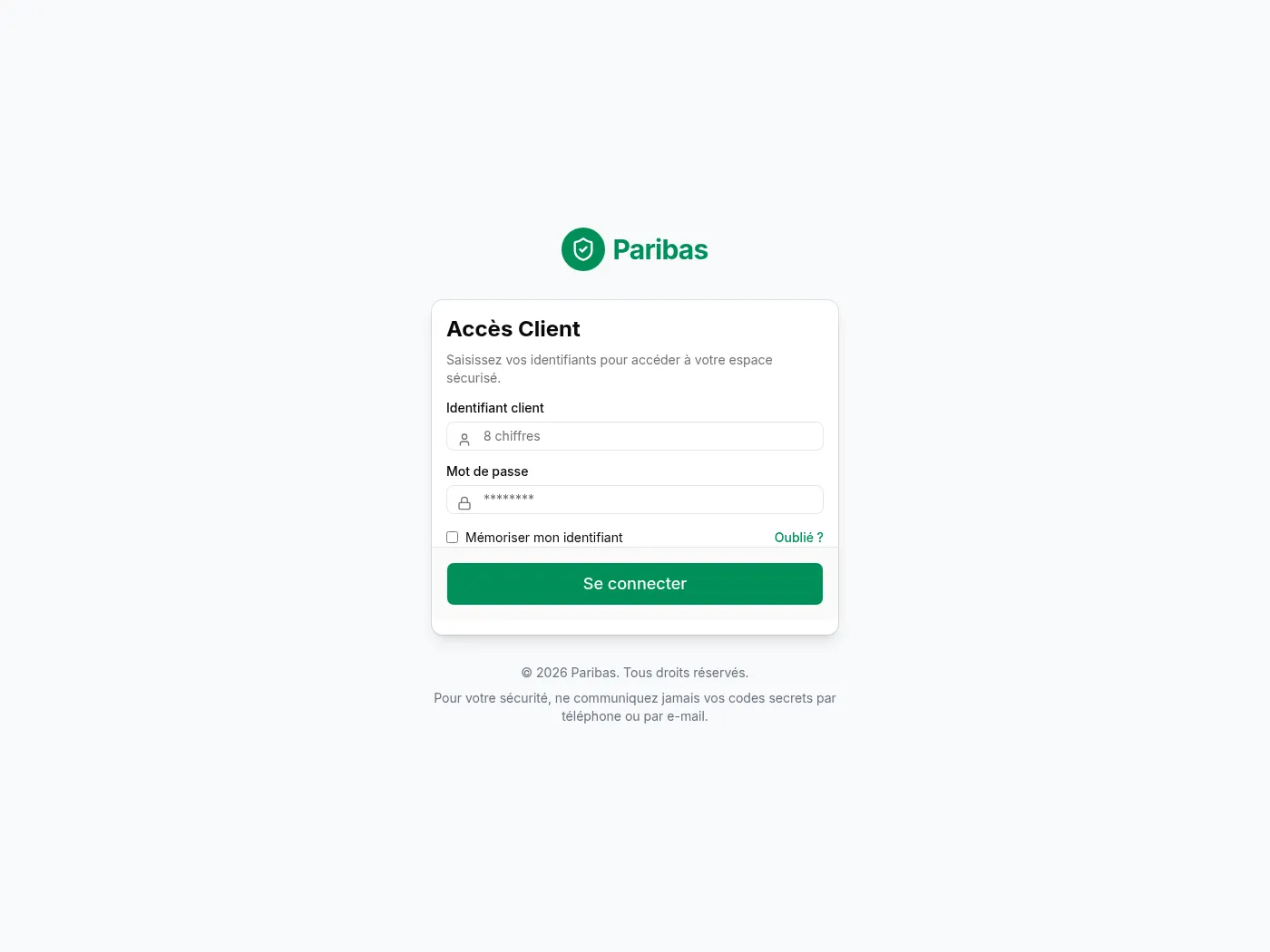 Paribas Client Portal