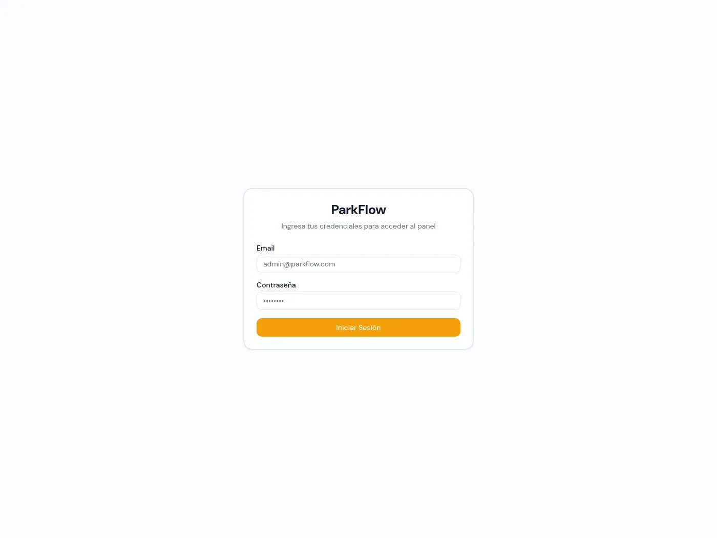 ParkFlow Admin Panel