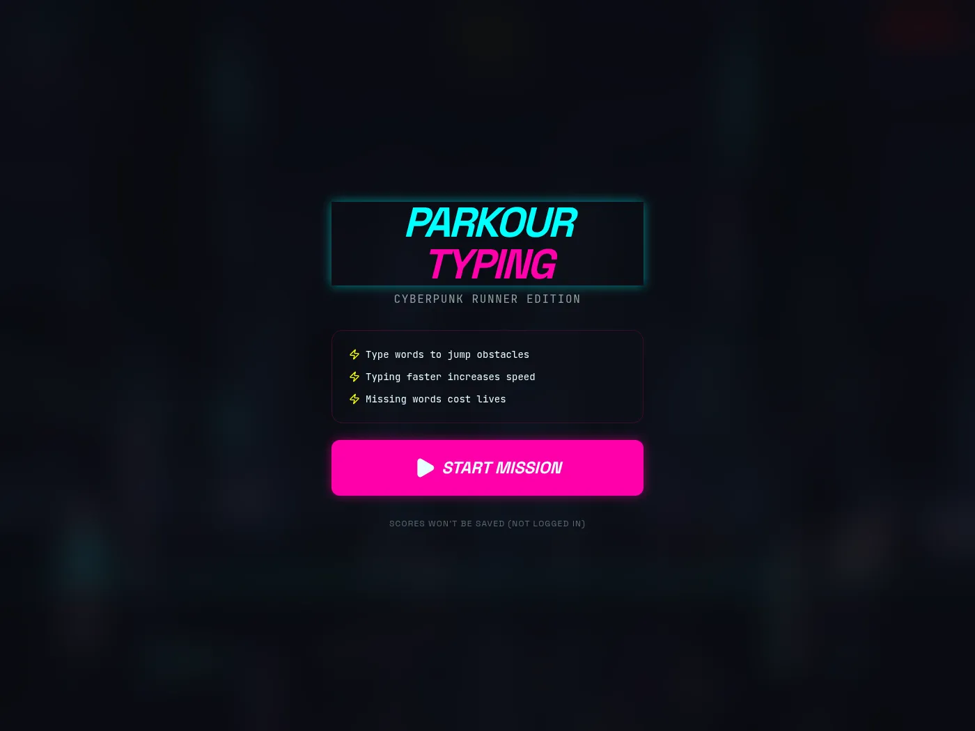 Parkour Typing Runner
