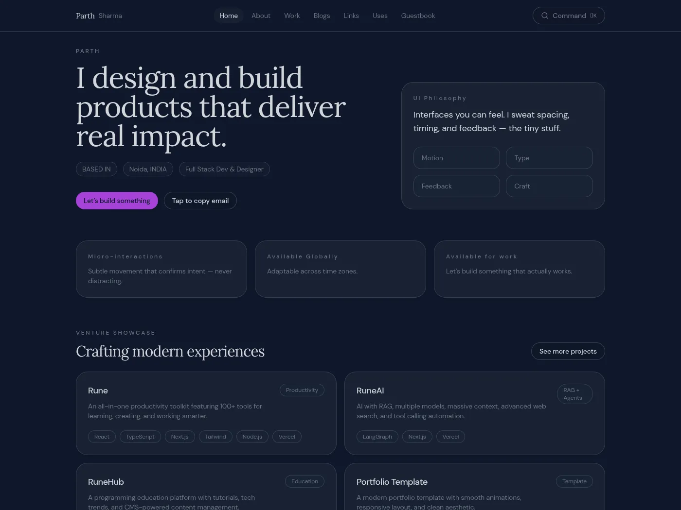 Parthh.in React Clone