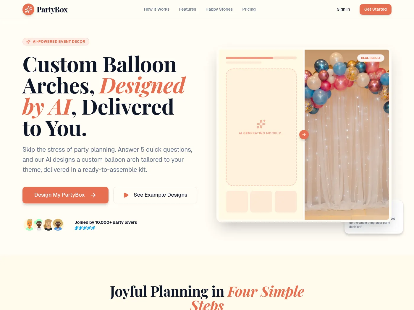 PartyBox Landing Page