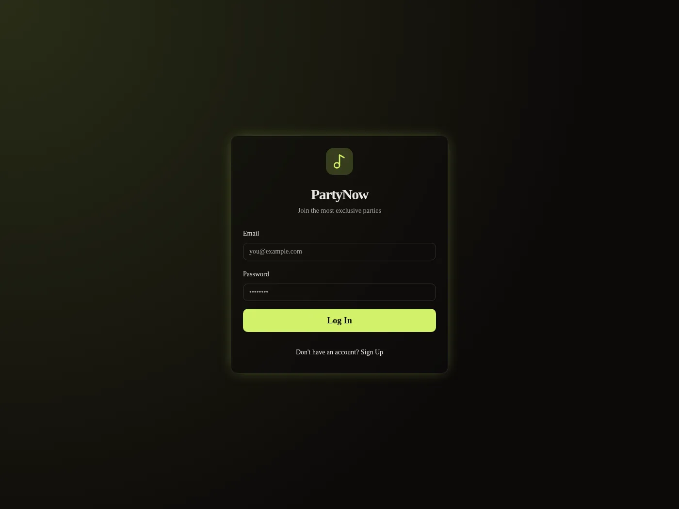 PartyNow Social Web