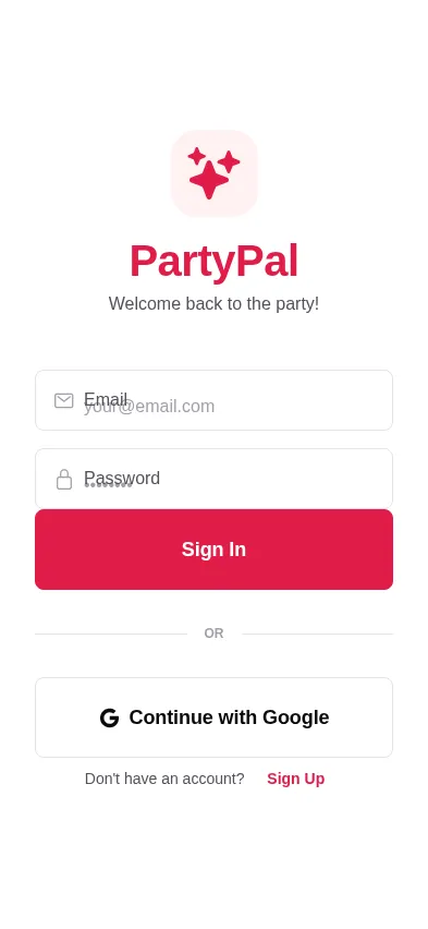 PartyPal Calendar