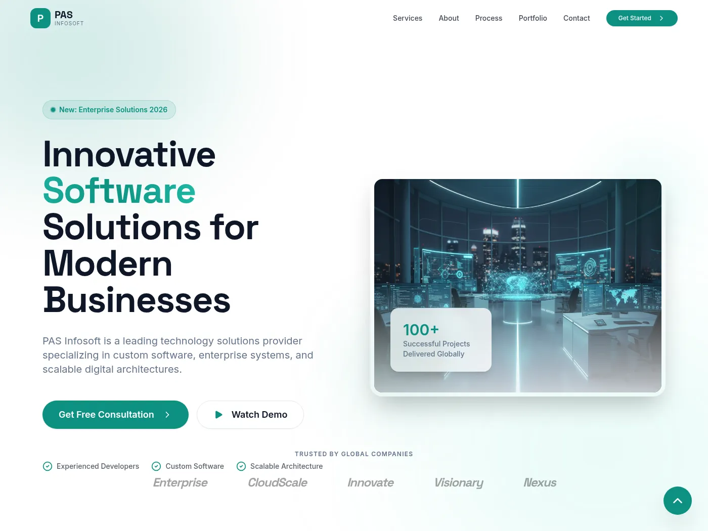 PAS Infosoft SaaS Website