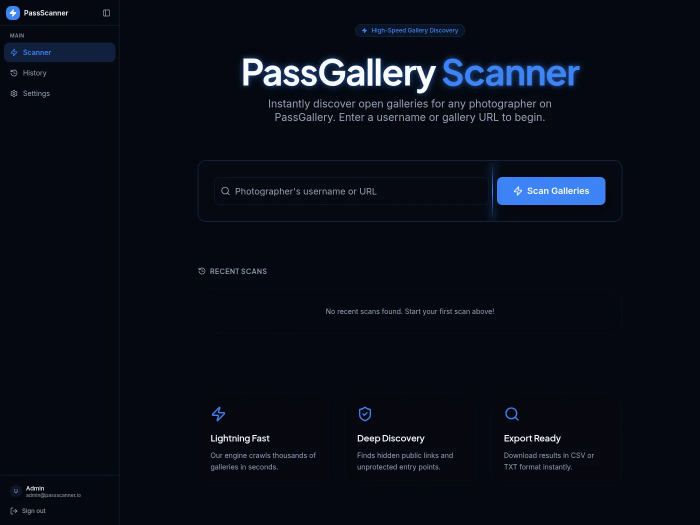 PassGallery Open Scanner