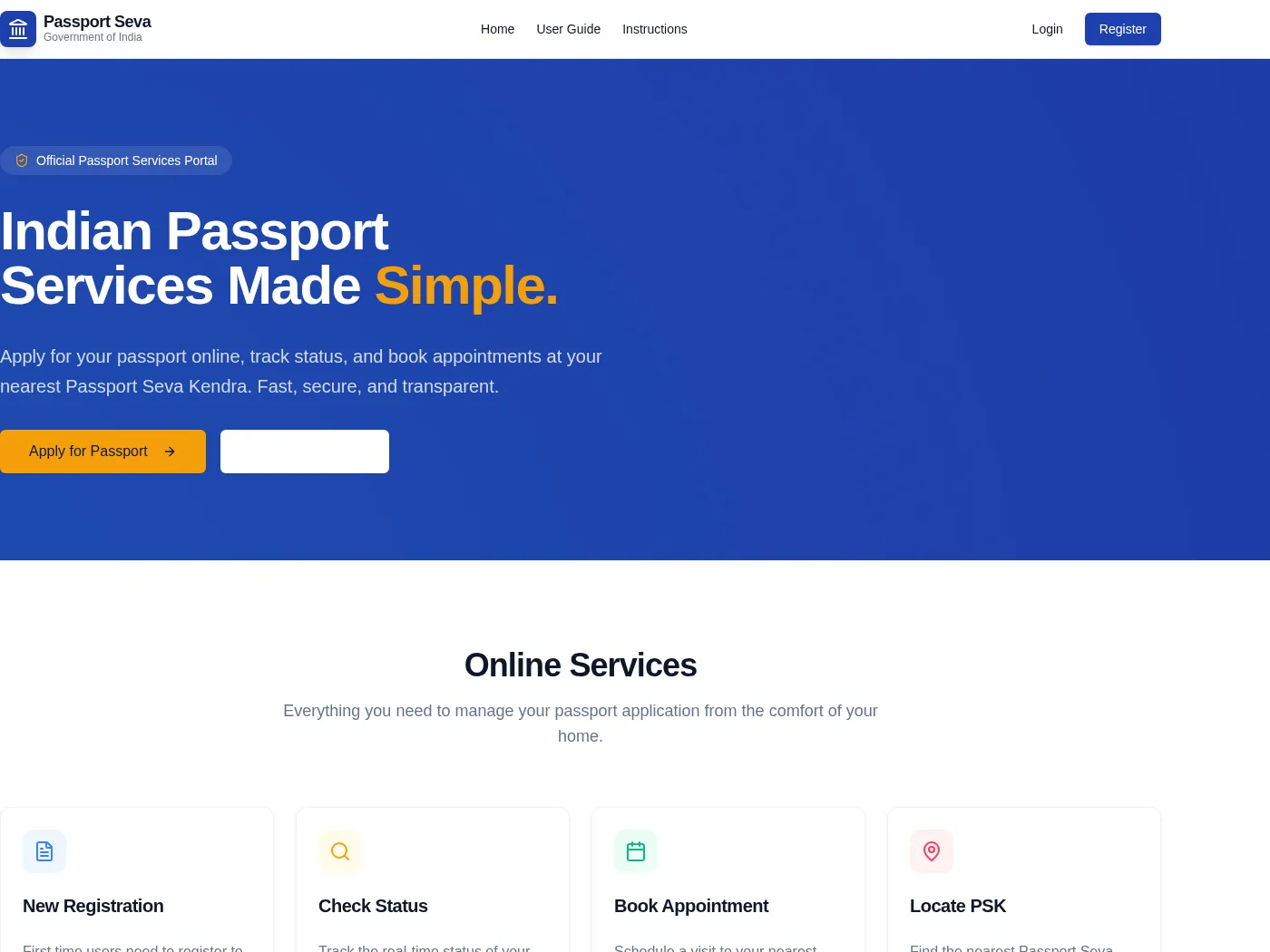 Passport Seva Clone