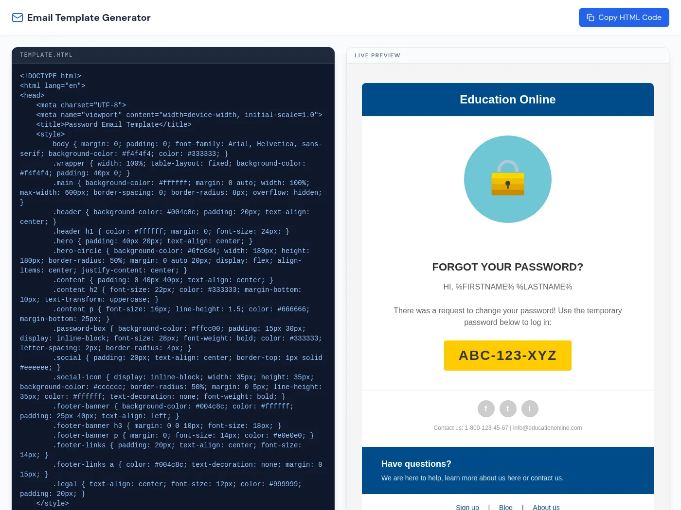 Password Email Generator