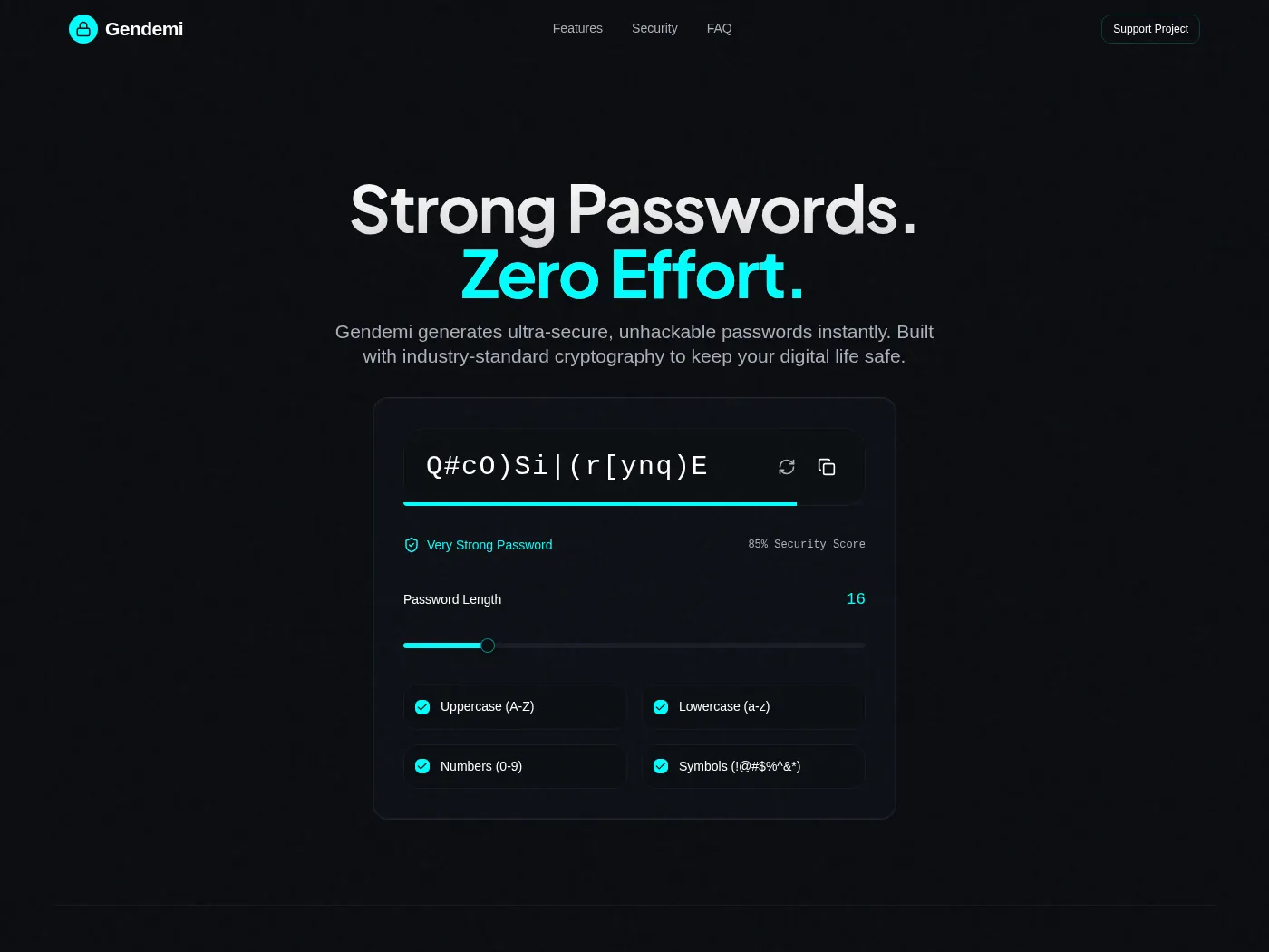 Gendemi Password Generator