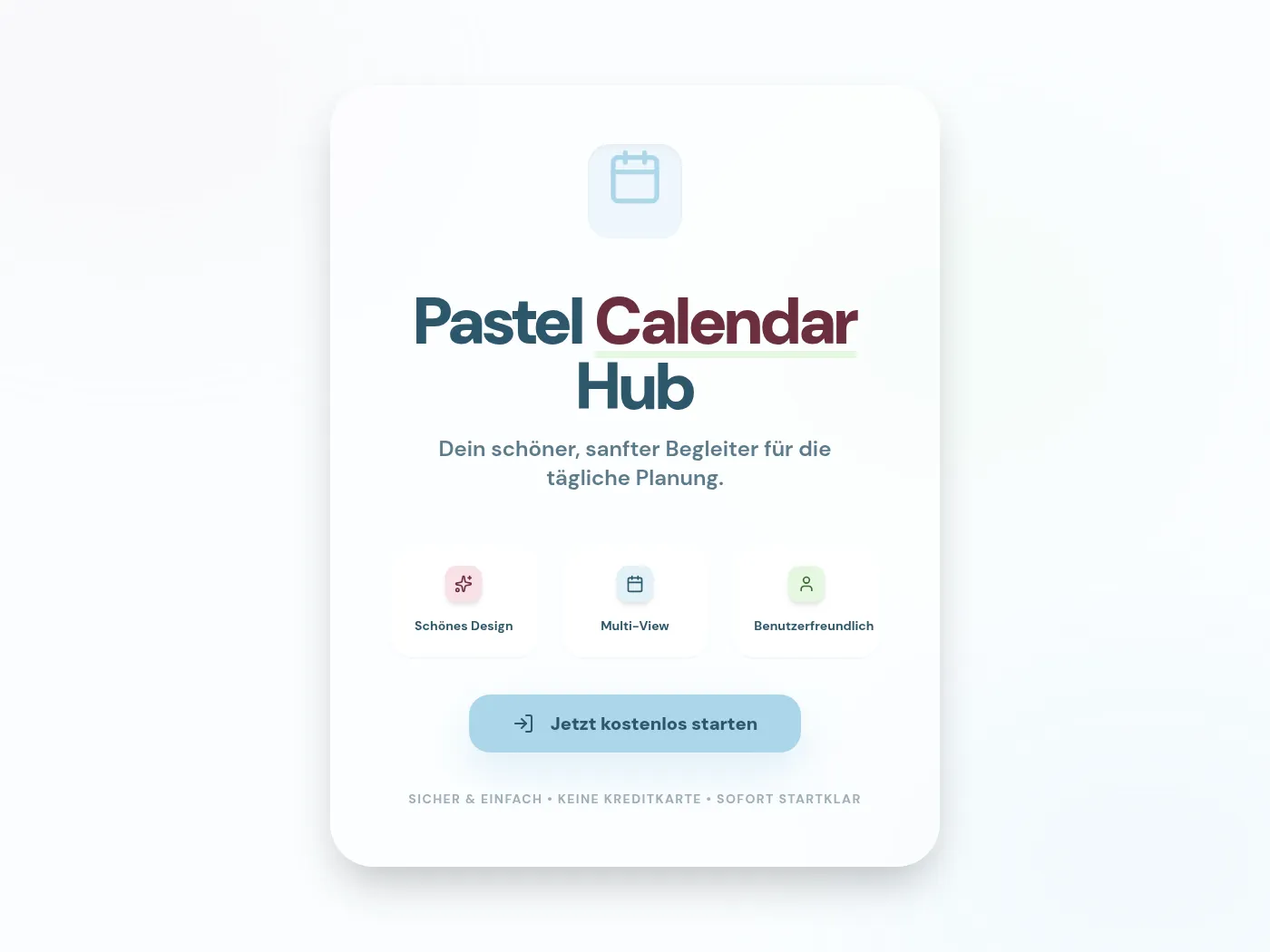 Pastel Calendar Hub