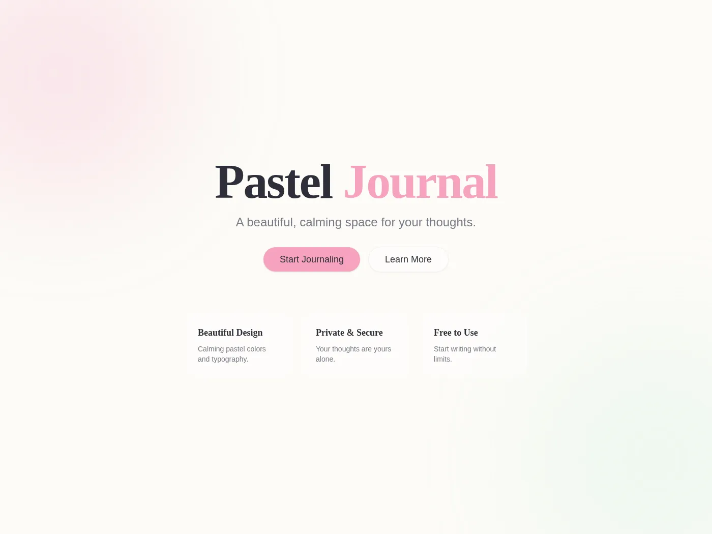 Pastel Journal App