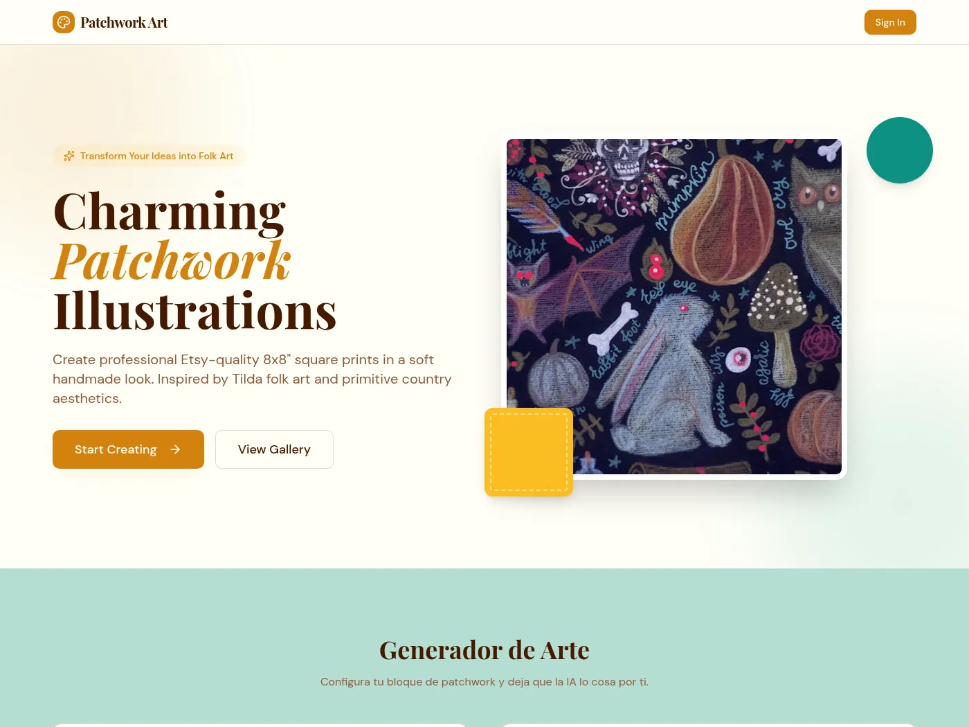 Country Patchwork Art Generator