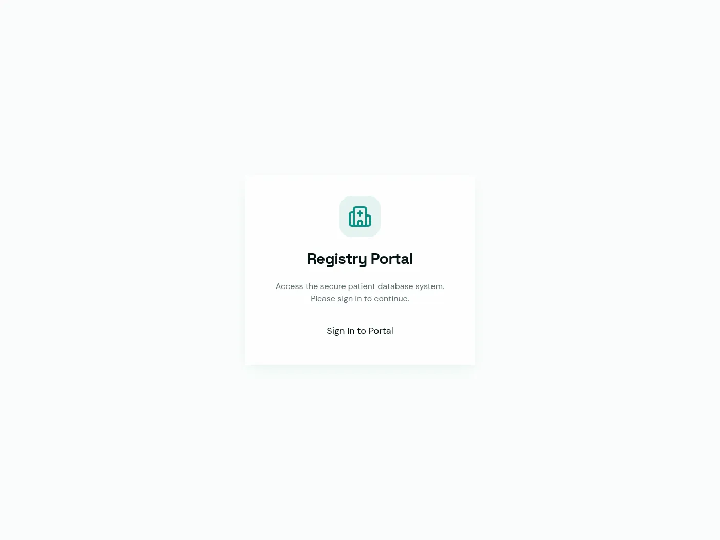 Patient Registry Portal
