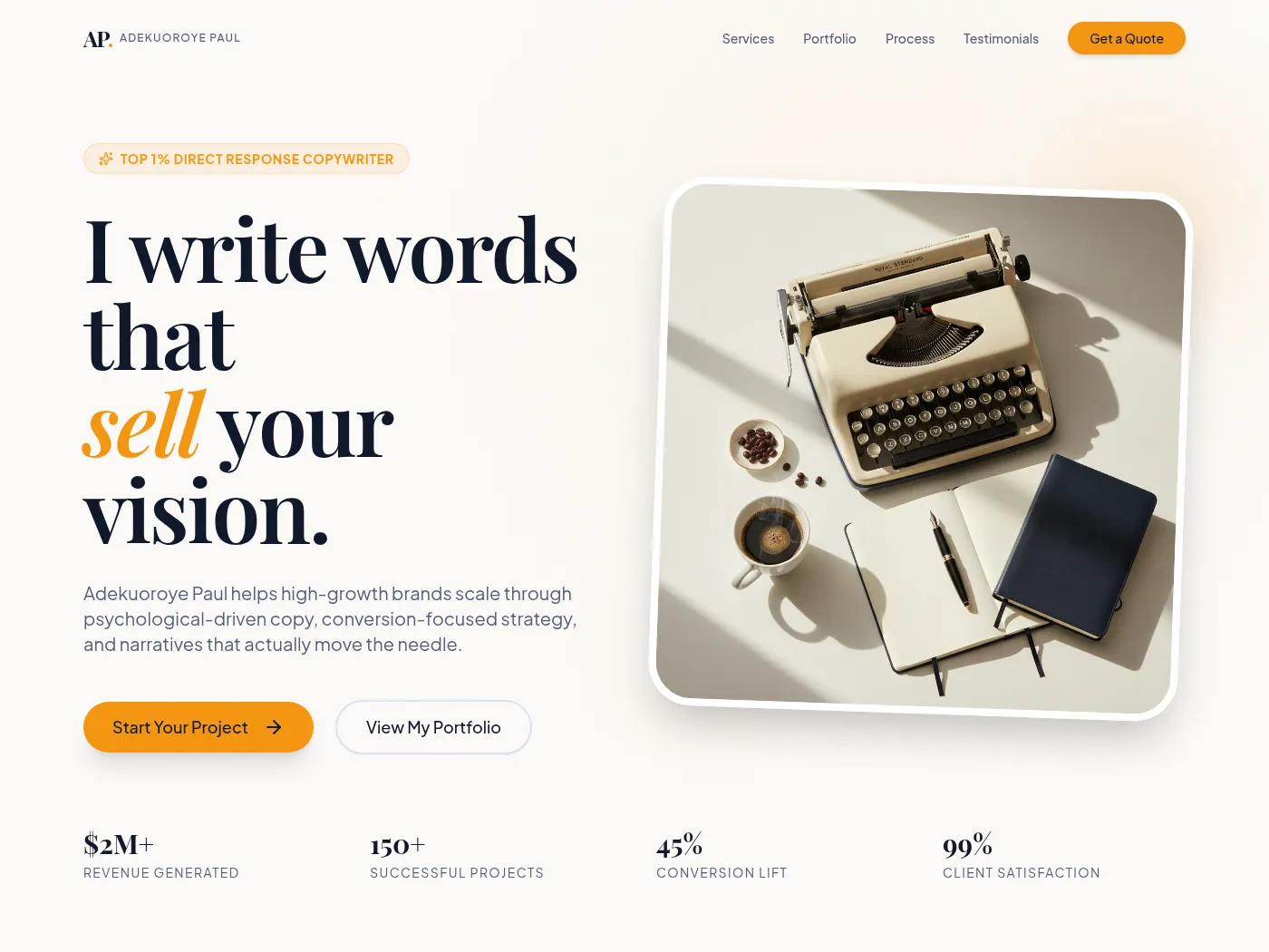 Paul Copywriter Landing