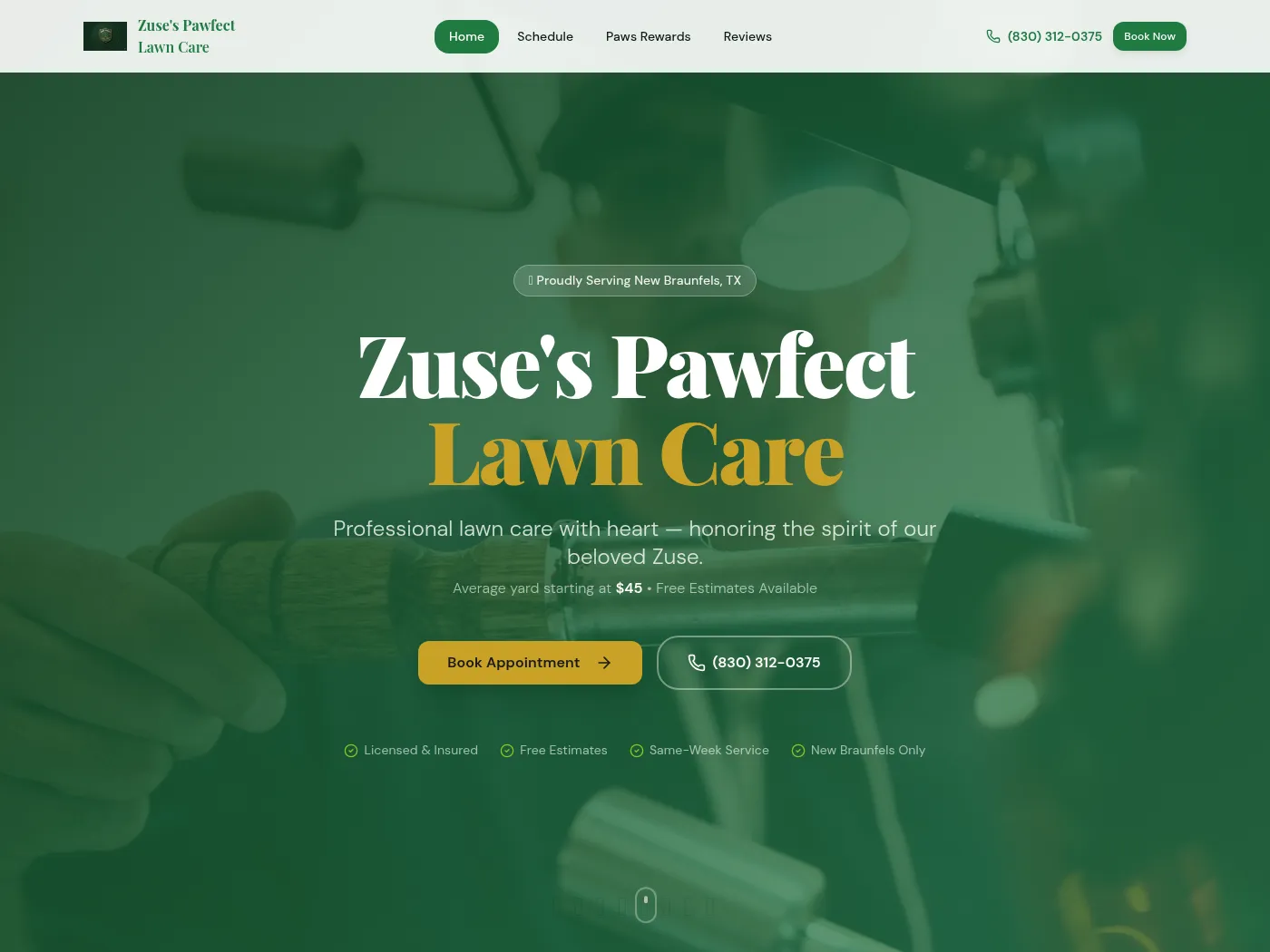 Zeus's Pawfect Lawn App
