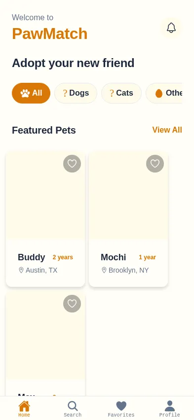 PawMatch Pet Adoption