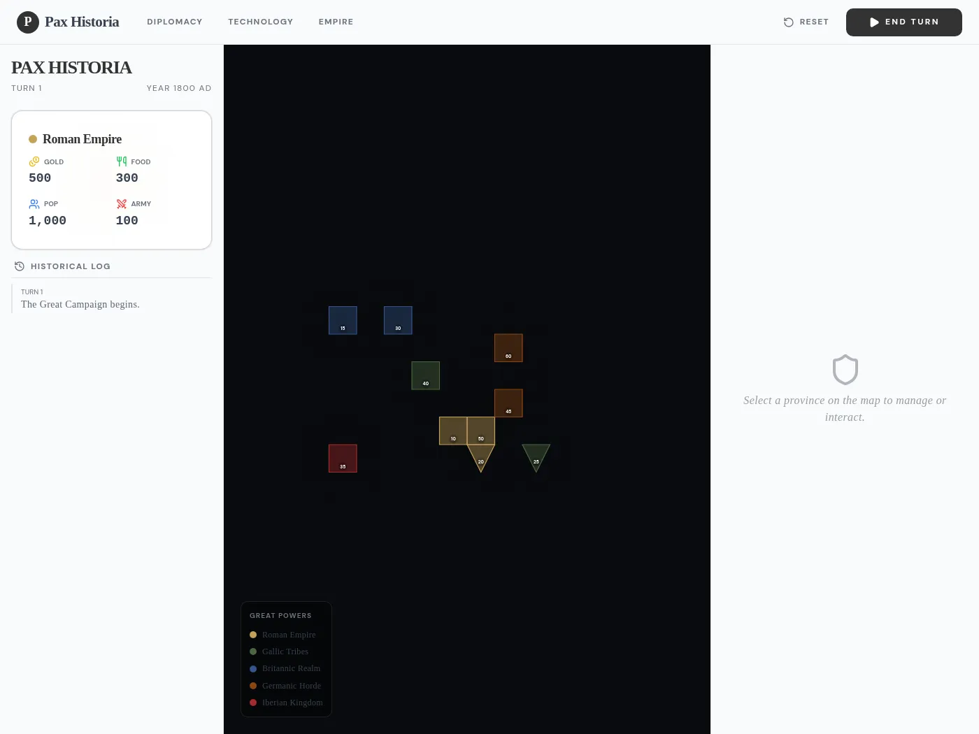 Pax Historia Web Clone