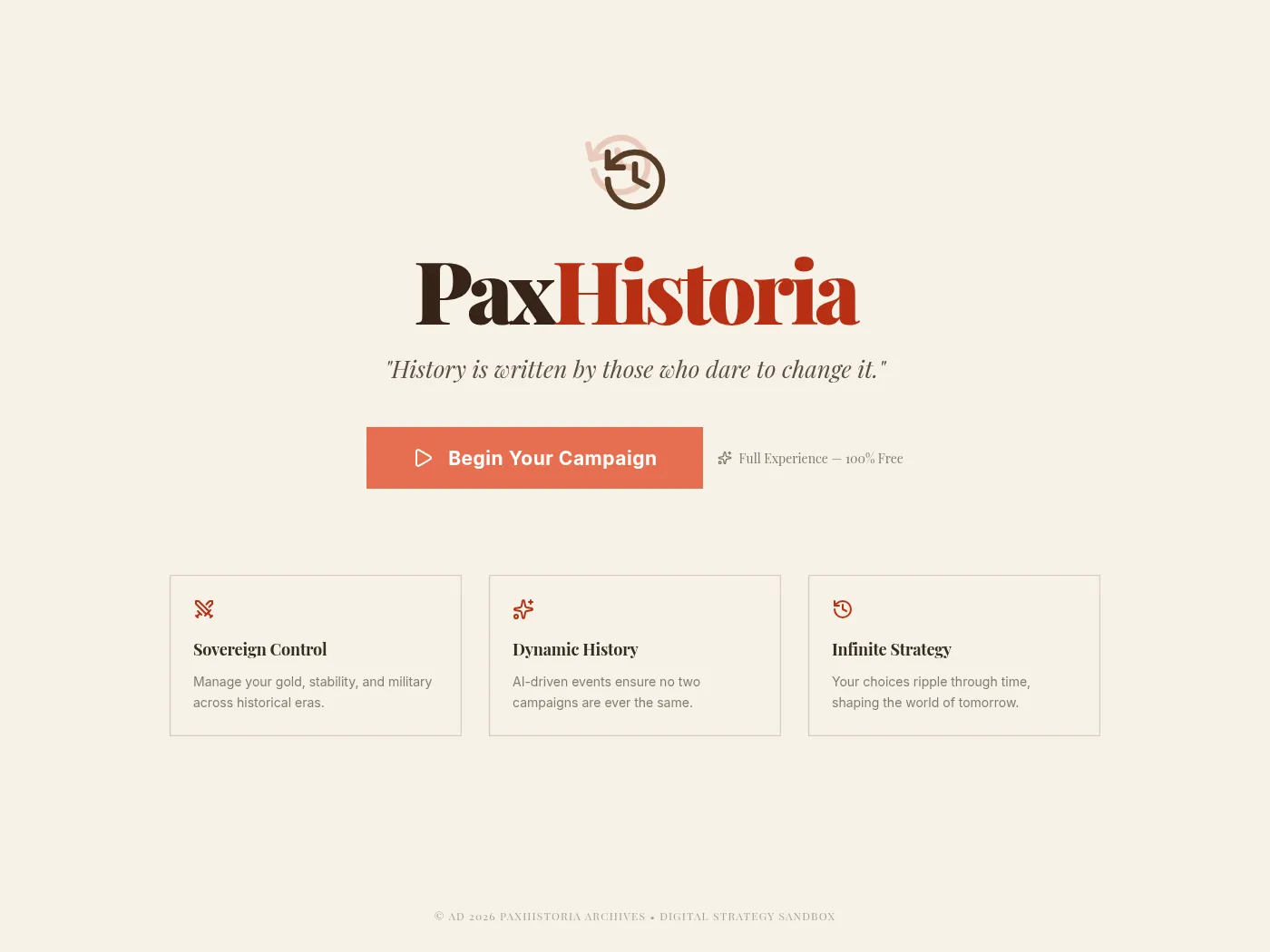 PaxHistoria Free Game