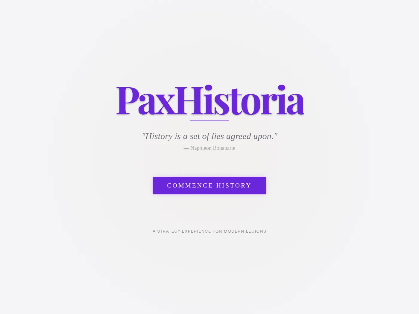 PaxHistoria Strategy Hub