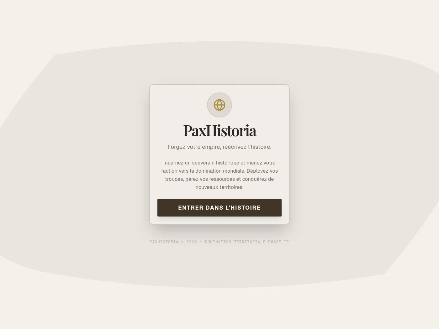 PaxHistoria Game Site