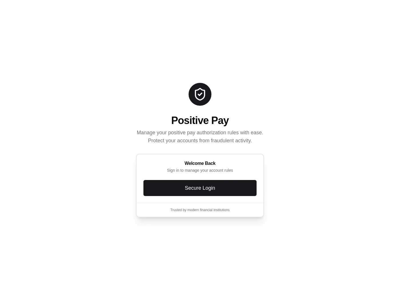 Positive Pay Rules Manager