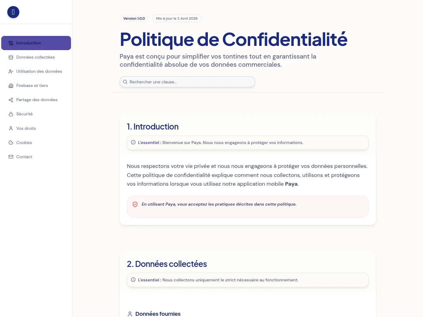 Paya Privacy Policy Page