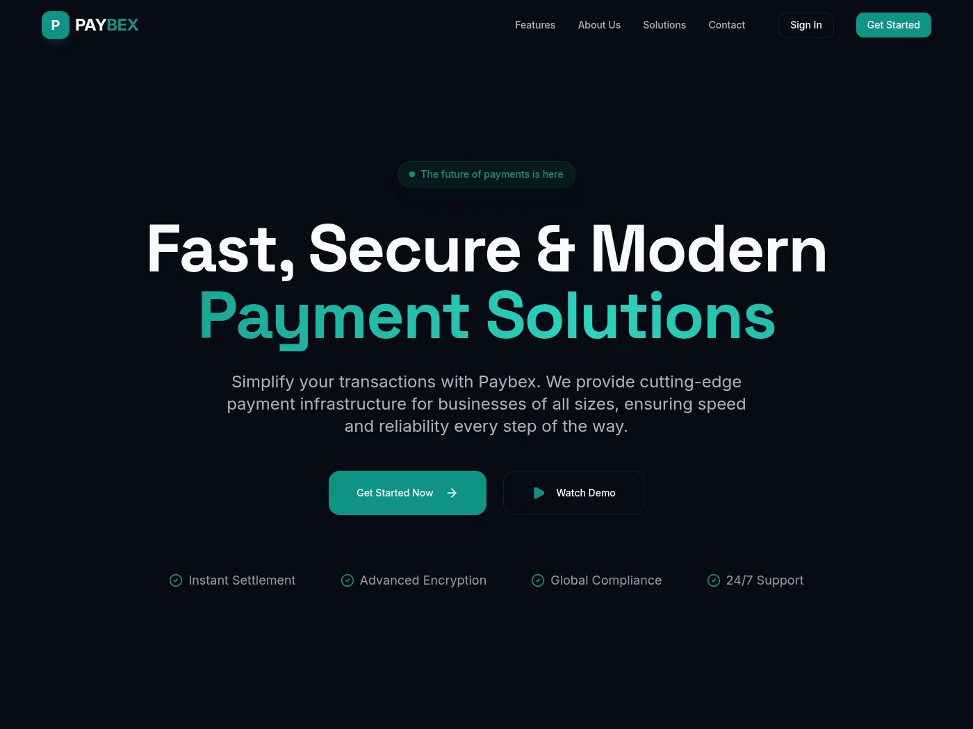 Paybex Landing Page