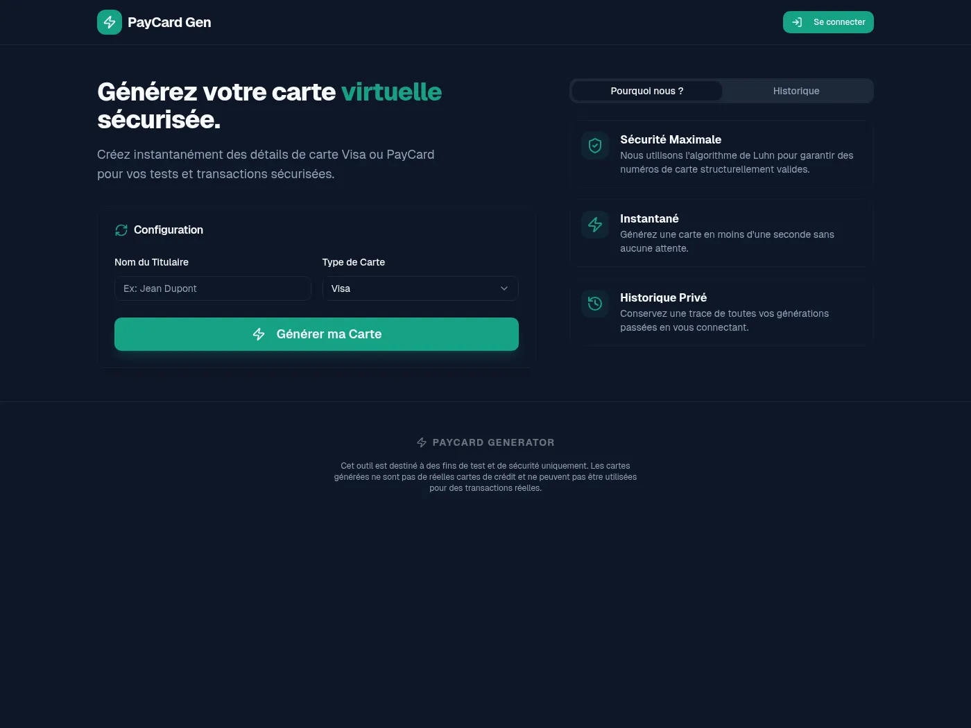 PayCard Generator
