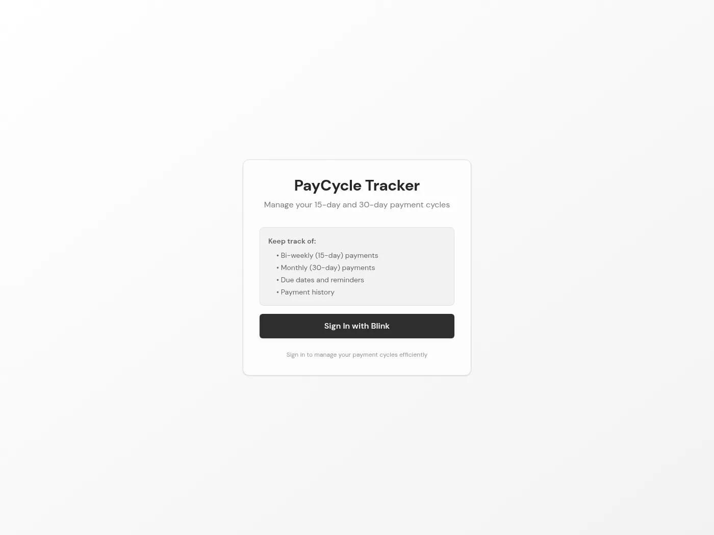 PayCycle Tracker