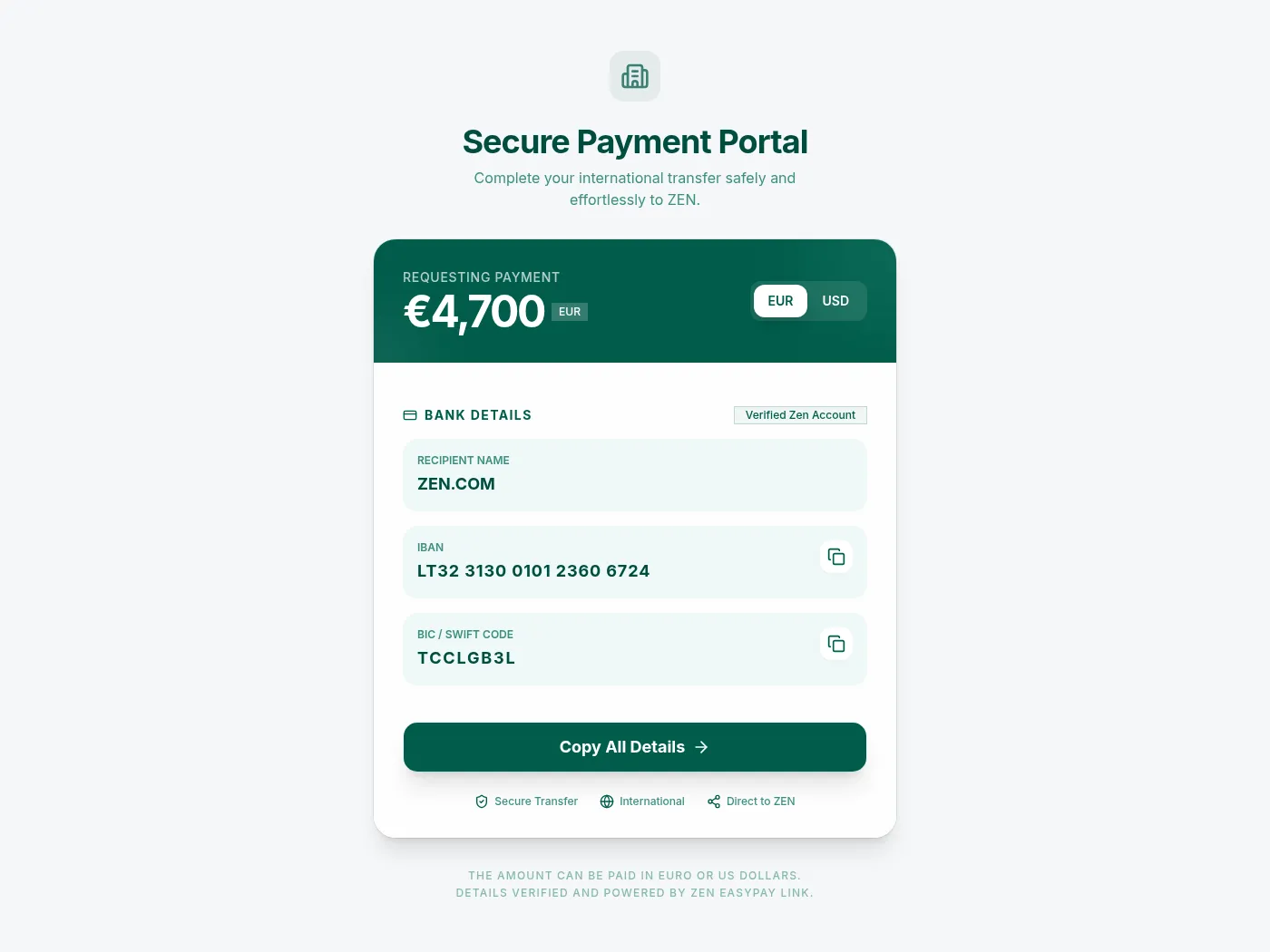 Easy Payment Link