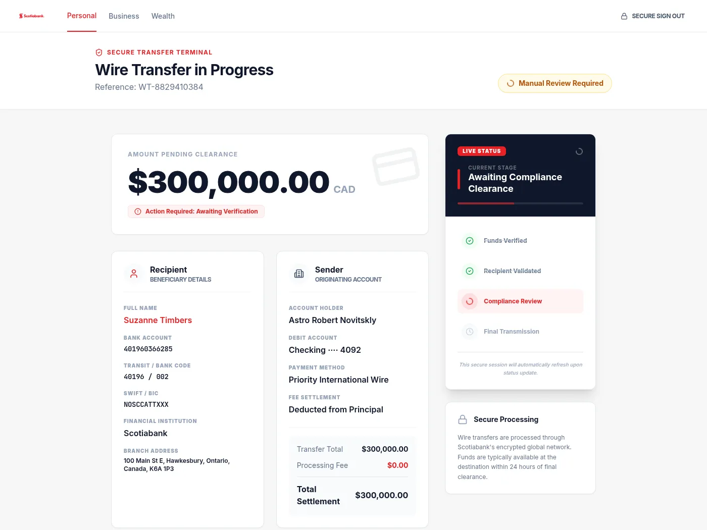 Payment Transfer Portal (Remix)