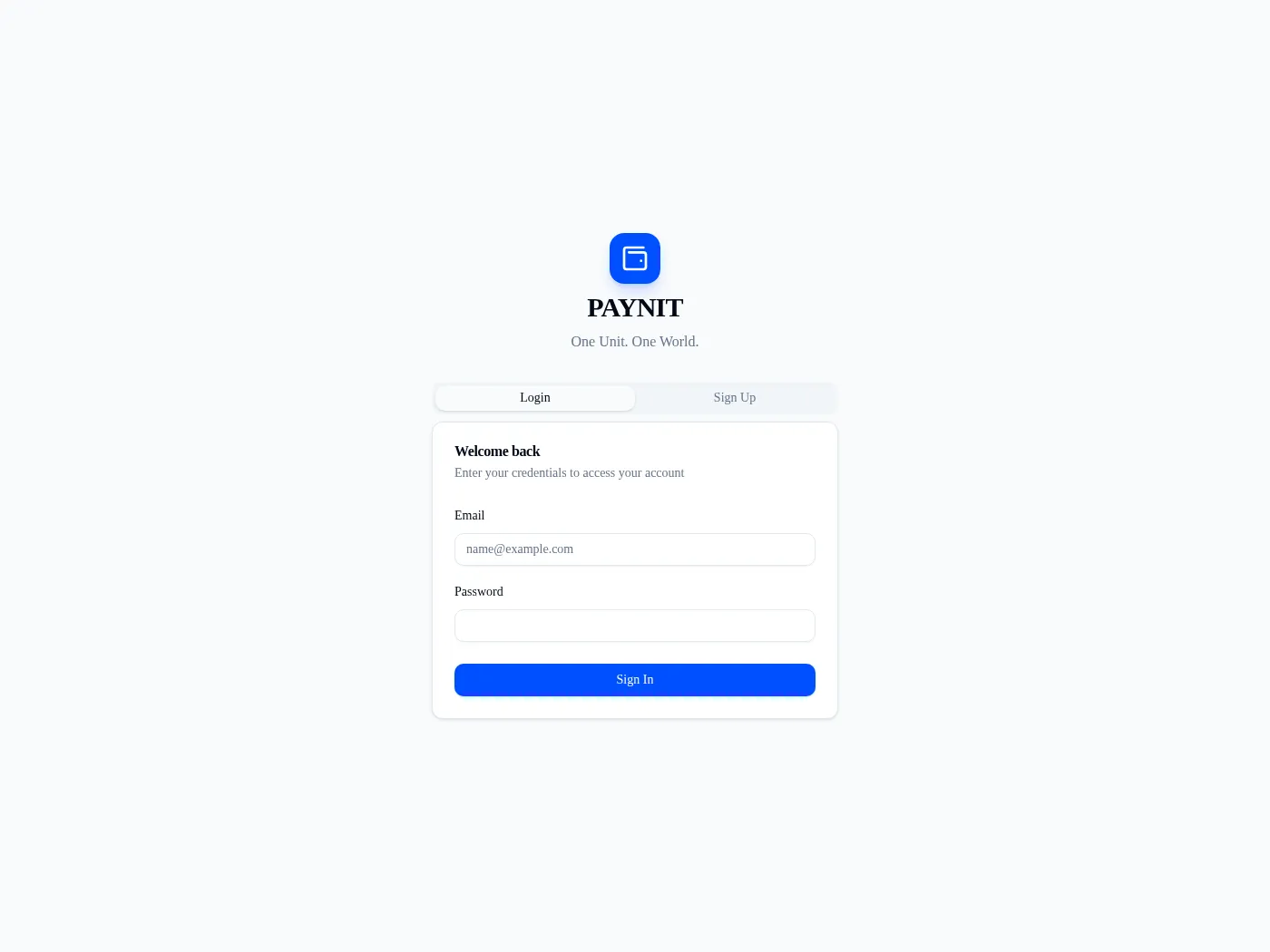 PAYNIT Fintech MVP
